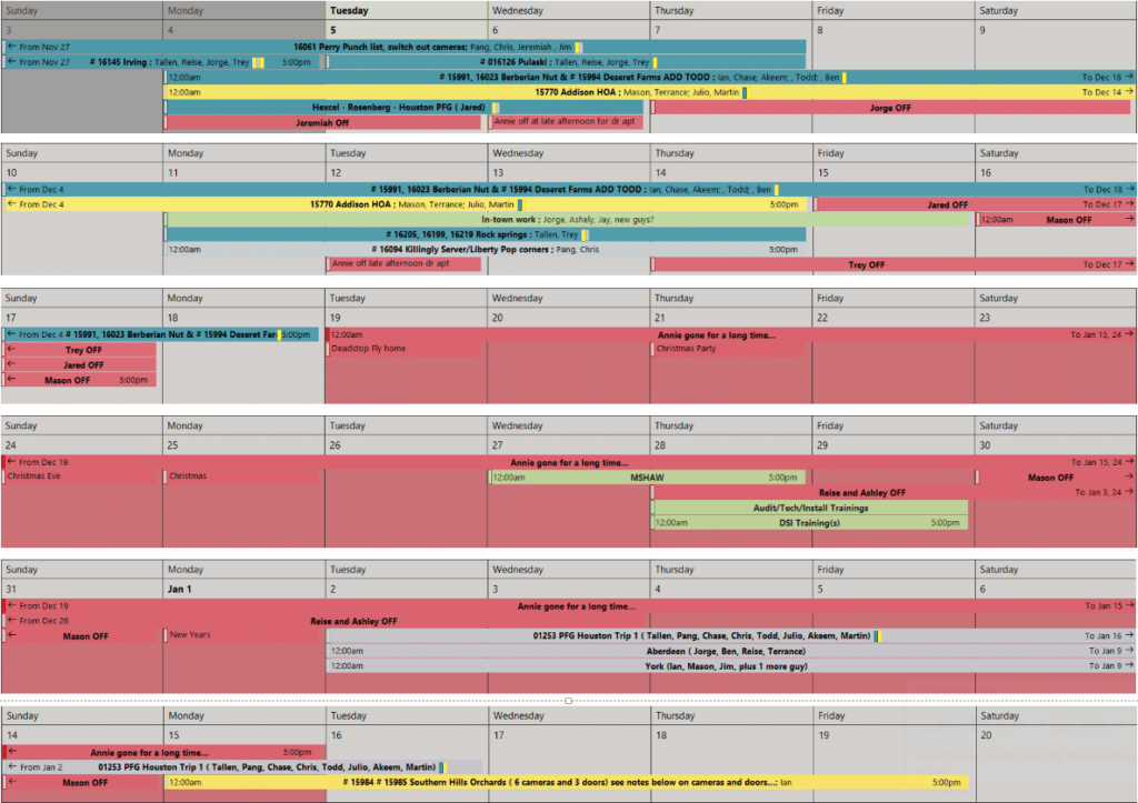 Installation Schedule | DSI Digital Systems Installation